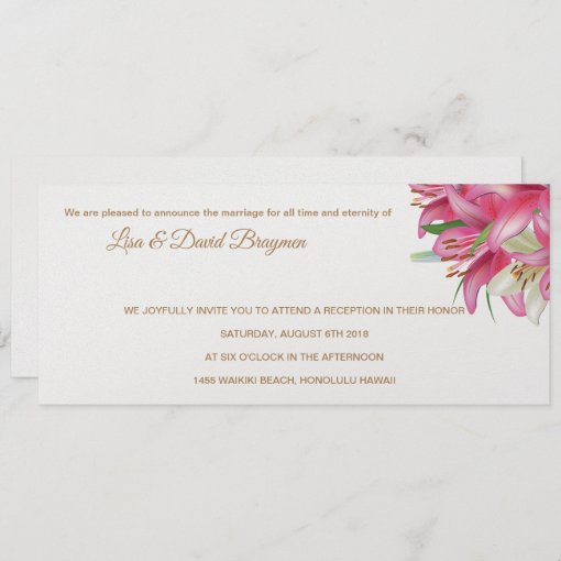 Temple Wedding Invitation Reception Card | Zazzle
