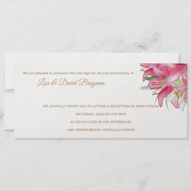 Temple Wedding Invitation Reception Card | Zazzle
