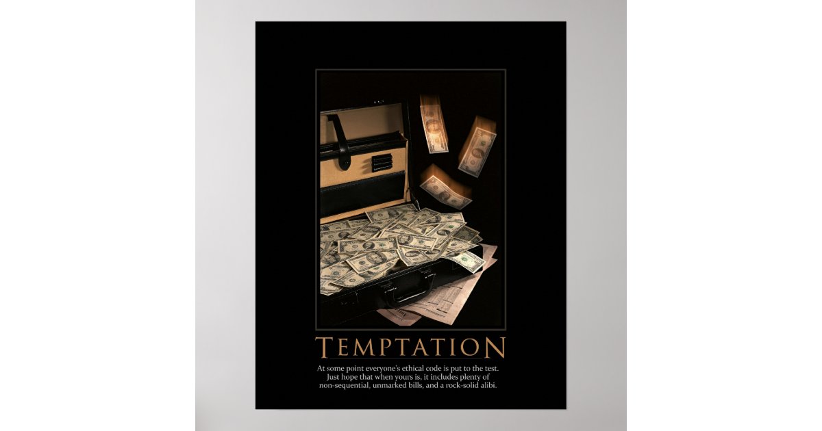 Temptation Demotivational Poster | Zazzle