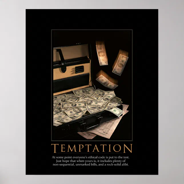 Temptation Demotivational Poster | Zazzle