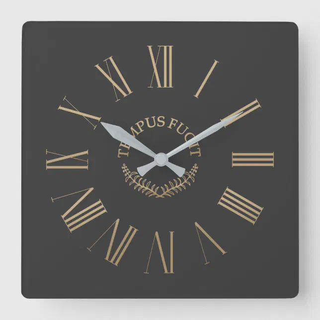 Tempus Fugit Black Acrylic Wall Clock | Zazzle