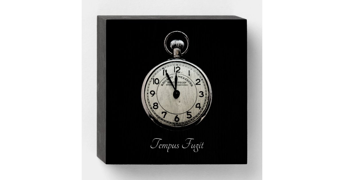 Tempus Fugit Wooden Box Sign | Zazzle