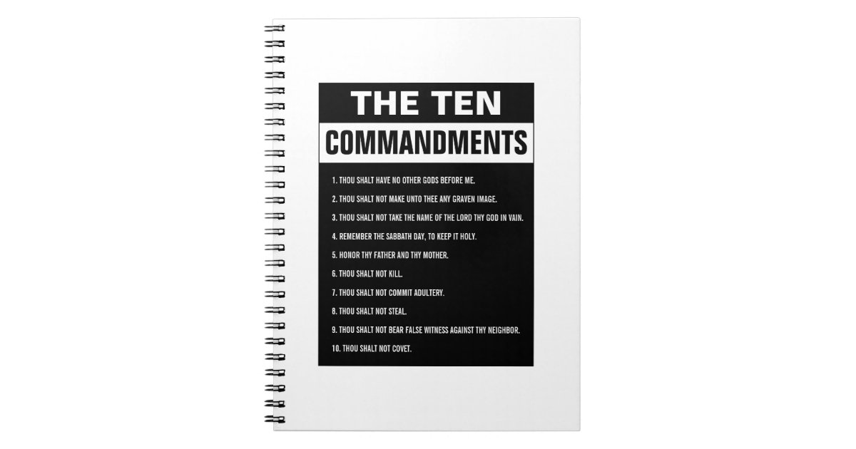 Ten Commandments Bible Verse Christian Religious Notebook | Zazzle