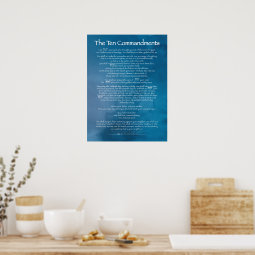 Ten Commandments Blue Poster | Zazzle