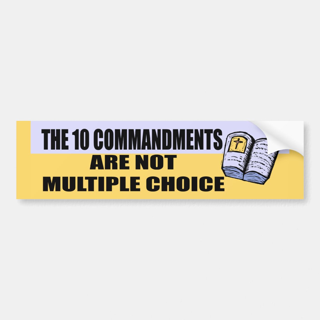 Ten Commandments Bumper Sticker | Zazzle