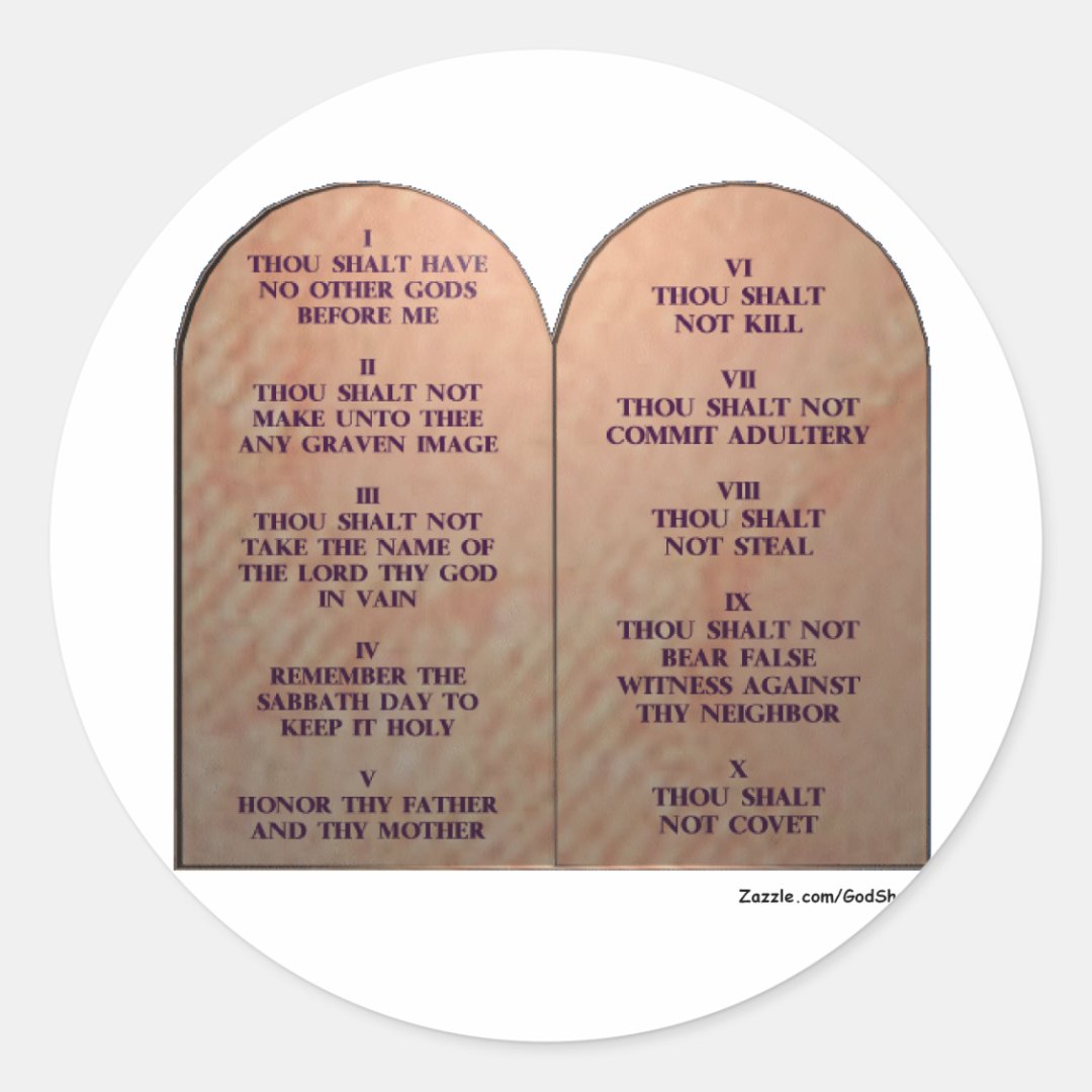 Ten Commandments Classic Round Sticker | Zazzle