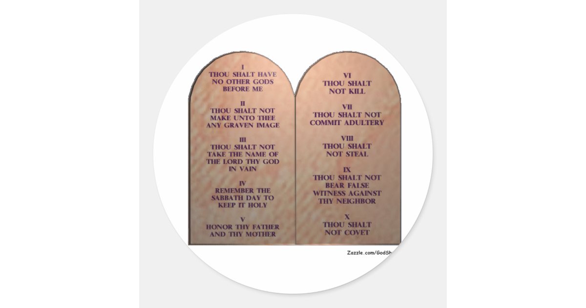 Ten Commandments Classic Round Sticker | Zazzle