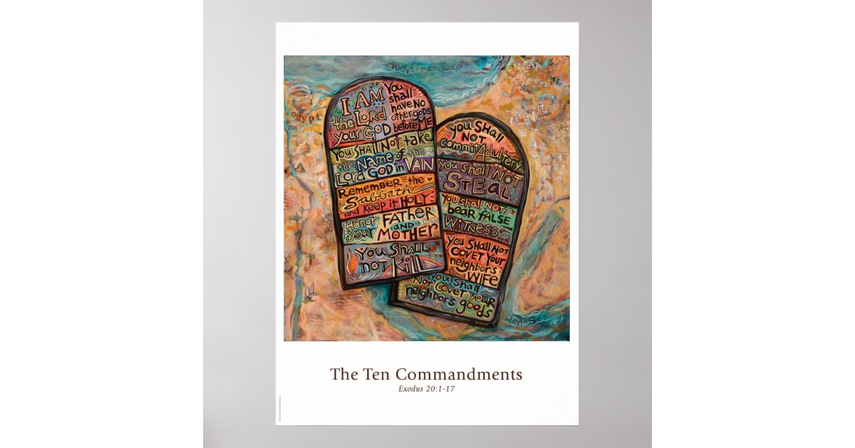 Ten Commandments Classroom Poster | Zazzle