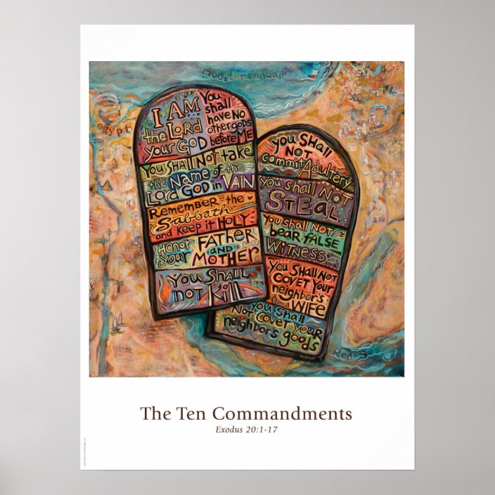 Ten Commandments Classroom Poster | Zazzle