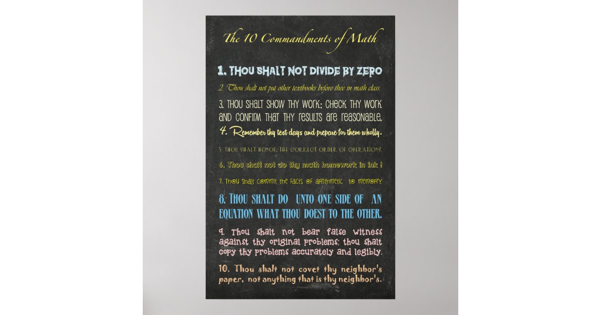 Ten Commandments Poster | Zazzle