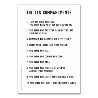 Ten Commandments Prayer Card | Zazzle