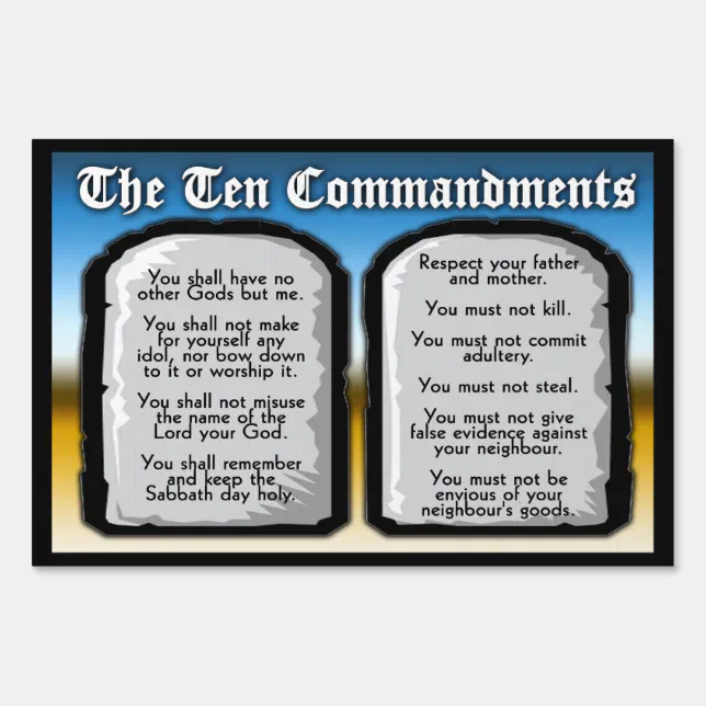 Ten Commandments Yard Sign | Zazzle
