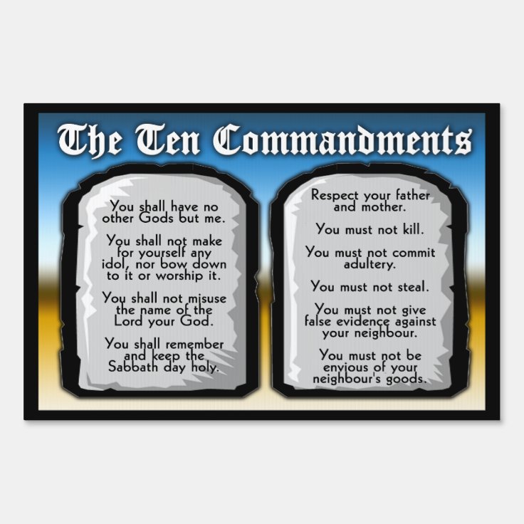 Ten Commandments Yard Sign | Zazzle