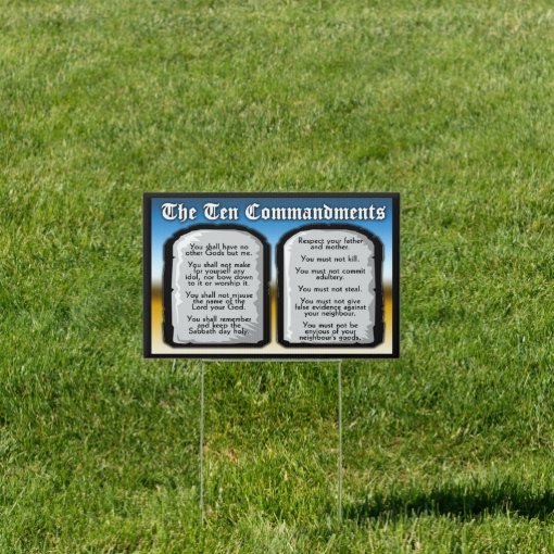 Ten Commandments Yard Sign | Zazzle