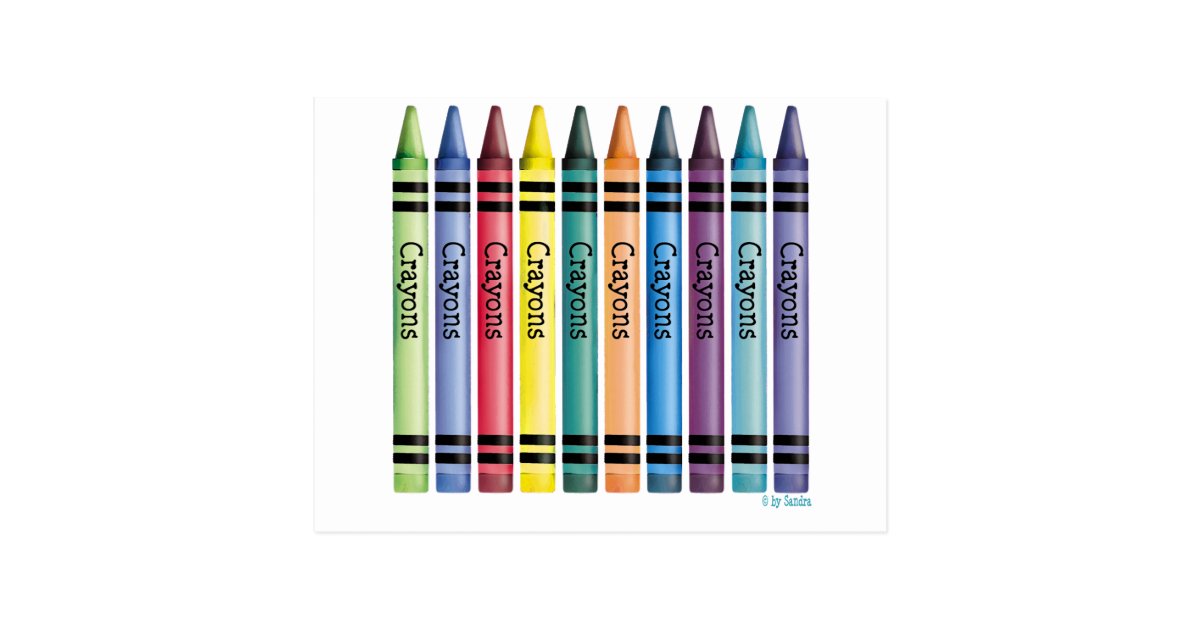Ten Crayons Postcard | Zazzle.com