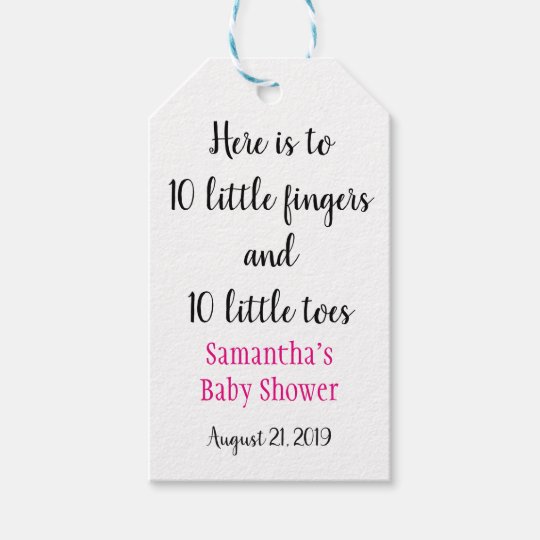 Ten Little Fingers Ten Little Toes Baby Shower Tag | Zazzle.com