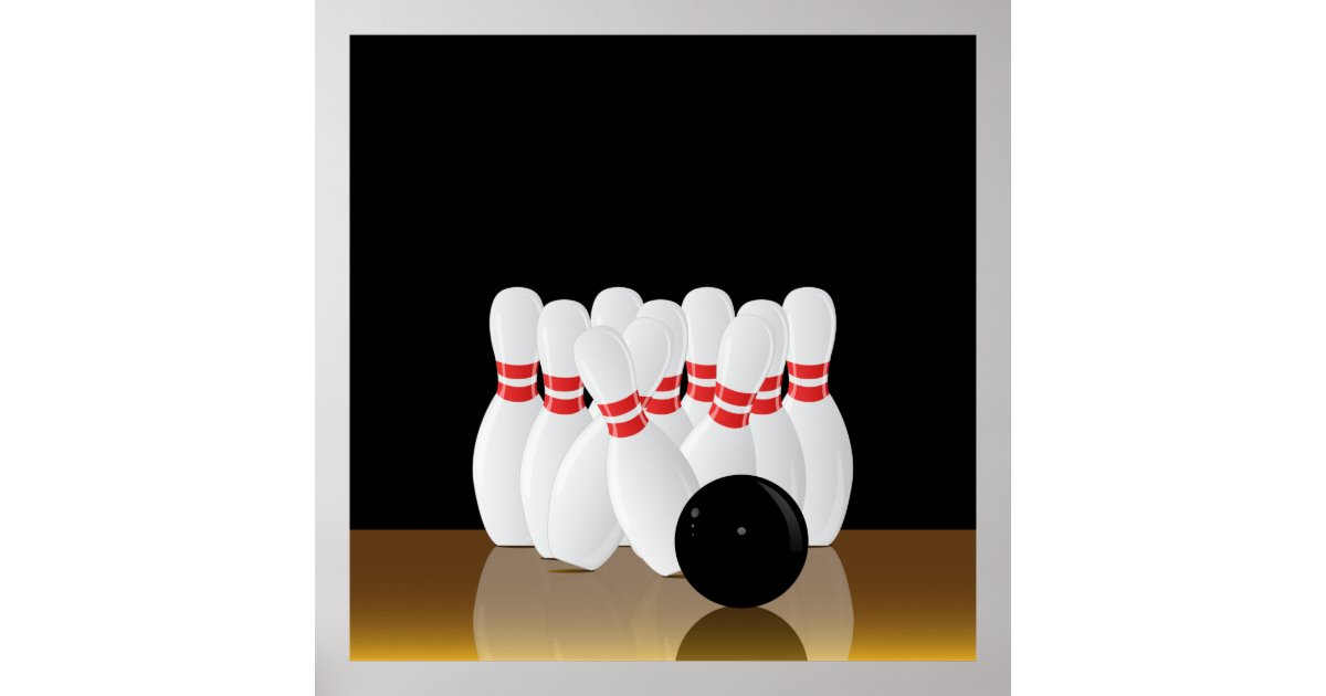 Ten Pin Bowling Strike Poster | Zazzle