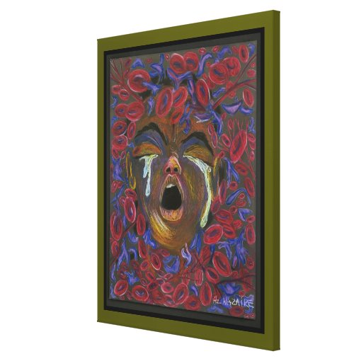 Ten Redefined - Sickle Cell Art Canvas Print Green | Zazzle