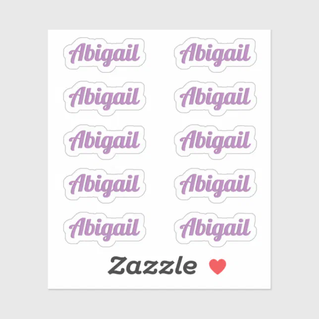 Ten Small Purple Cursive Script Custom Name Labels | Zazzle