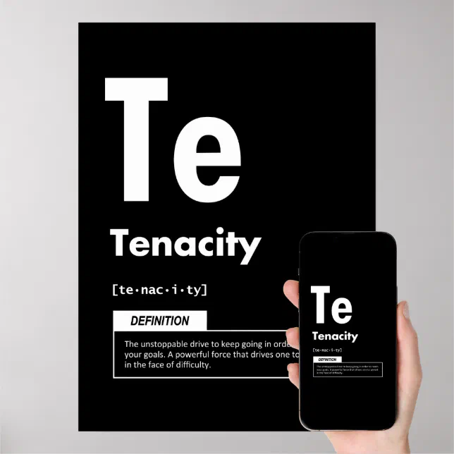 Tenacity - Element Of Success - Motivational Poster | Zazzle