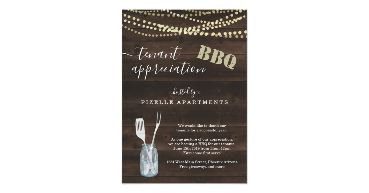 Tenant Appreciation BBQ Party Invitation | Zazzle.com