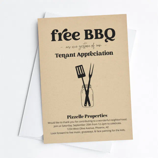 Tenant Appreciation Business BBQ Party Invitation | Zazzle