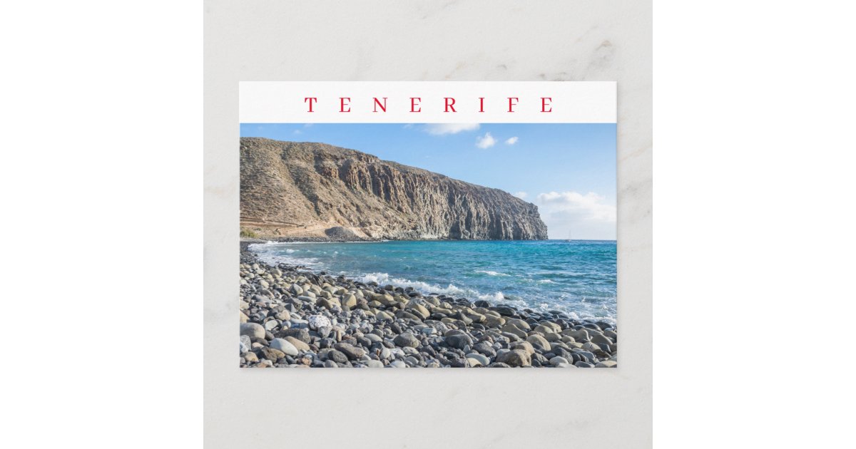 Tenerife pebbled beach view postcard | Zazzle