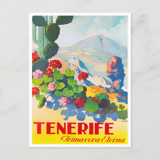 Tenerife Spain vintage travel postcard | Zazzle
