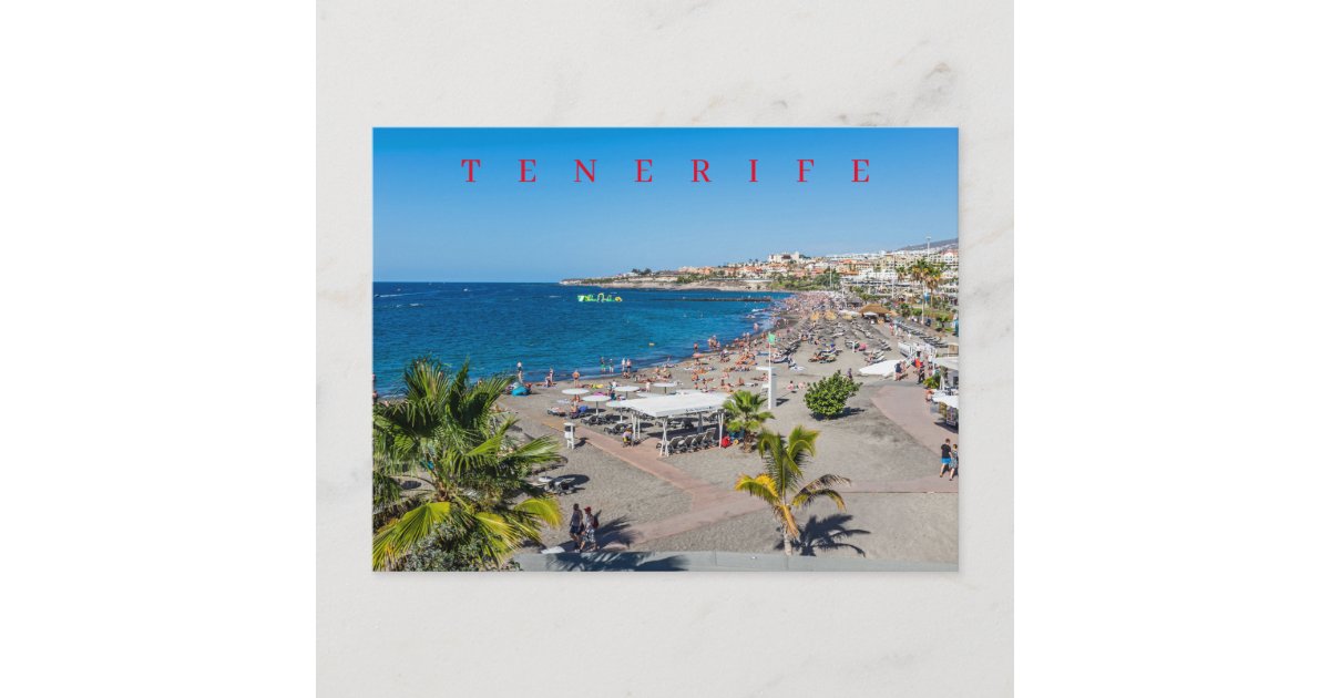 Tenerife Torviscas Beach view postcard | Zazzle