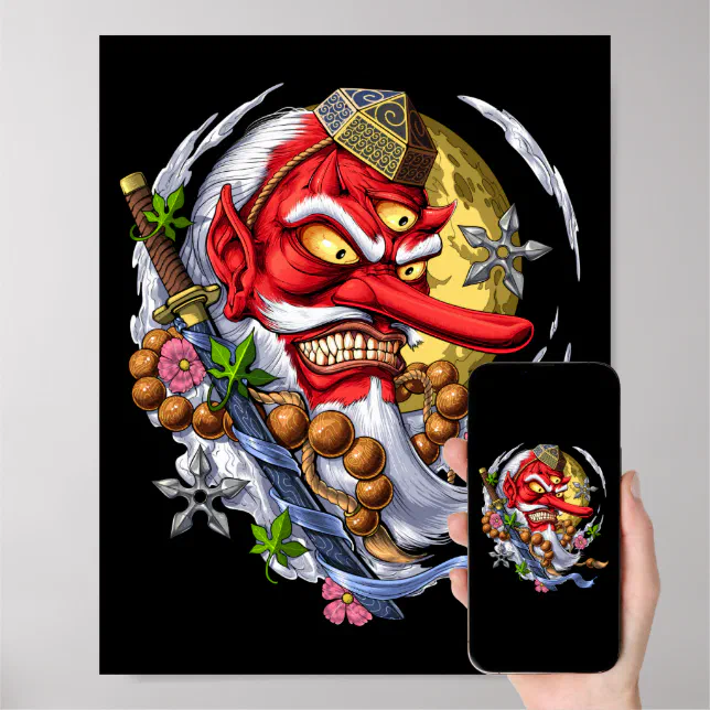 Tengu Japanese Demon Poster | Zazzle