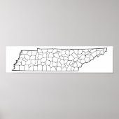 Tennessee Counties Blank Outline Map Poster | Zazzle