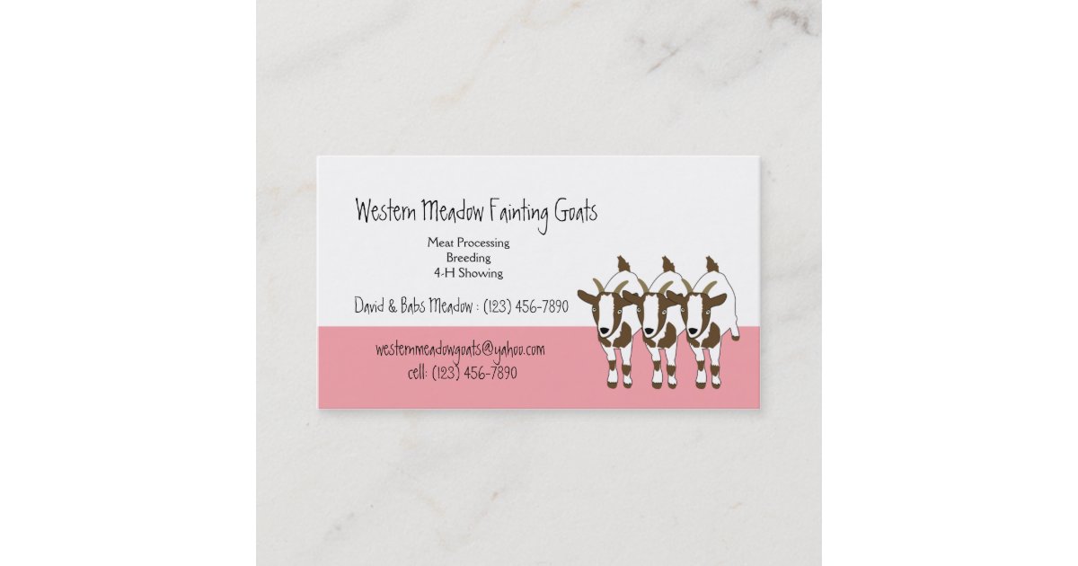 Tennessee Fainting Stiff Leg Goats Business Card | Zazzle