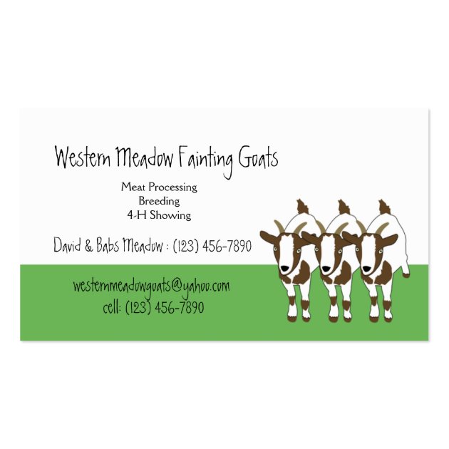 Tennessee Fainting Stiff Leg Goats Business Card