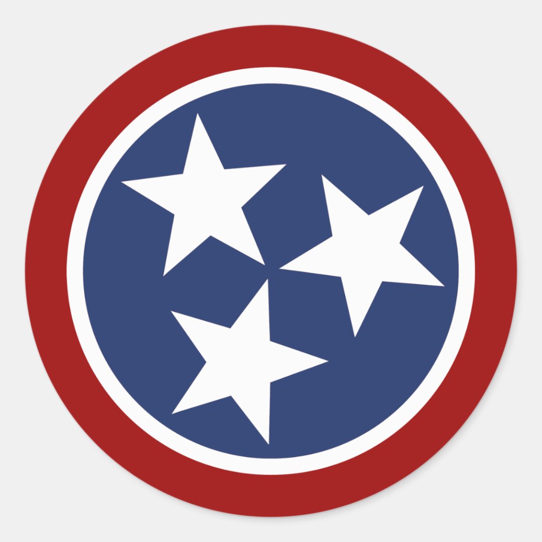 Tennessee Flag Emblem Classic Round Sticker | Zazzle