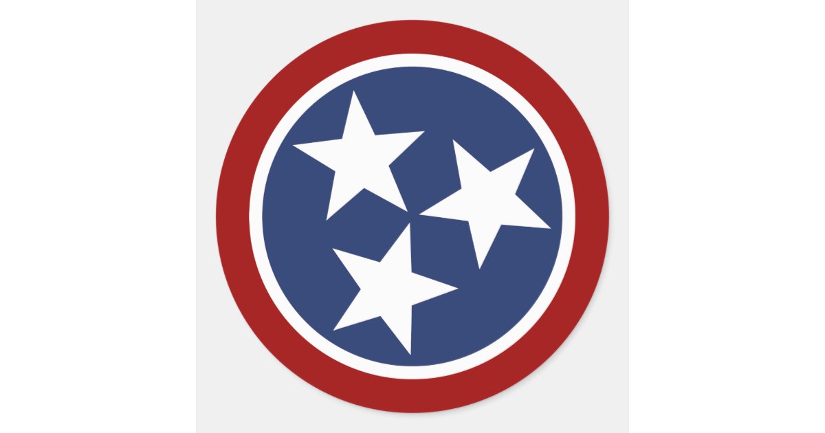 Tennessee Flag Emblem Classic Round Sticker | Zazzle
