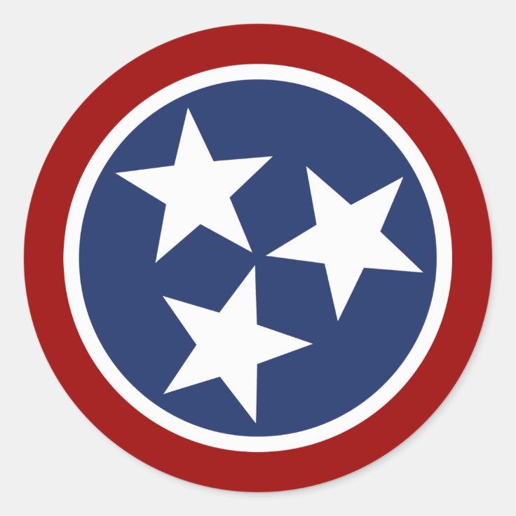 Tennessee Flag Emblem Classic Round Sticker | Zazzle