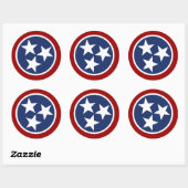 Tennessee Flag Emblem Classic Round Sticker | Zazzle