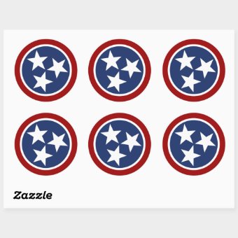 Tennessee Flag Emblem Classic Round Sticker | Zazzle