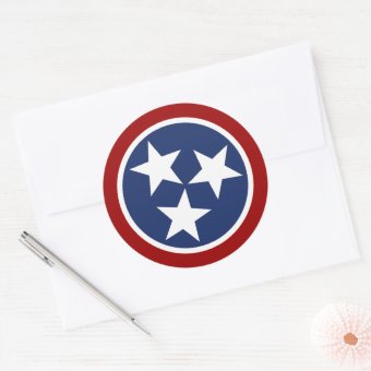 Tennessee Flag Emblem Classic Round Sticker | Zazzle