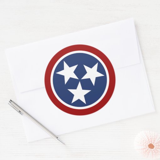 Tennessee Flag Emblem Classic Round Sticker | Zazzle