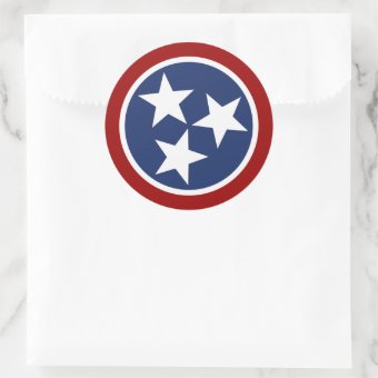 Tennessee Flag Emblem Classic Round Sticker | Zazzle