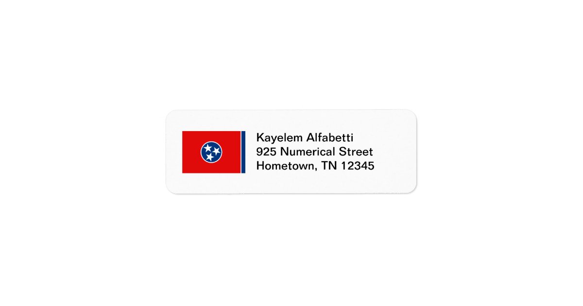 Tennessee Flag Return Address Label | Zazzle