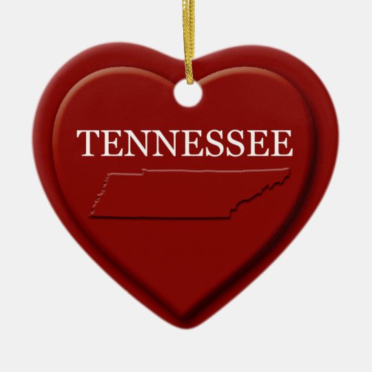 Tennessee Heart Map Christmas Ornament | Zazzle.com