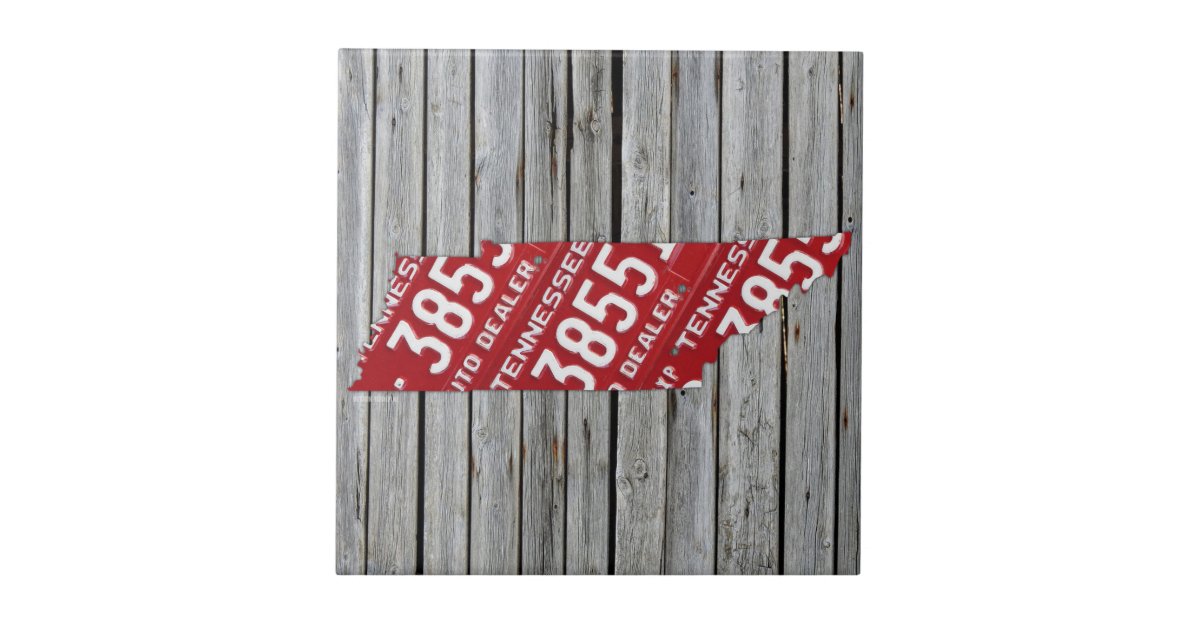 Tennessee License Plate Map Ceramic Tile | Zazzle