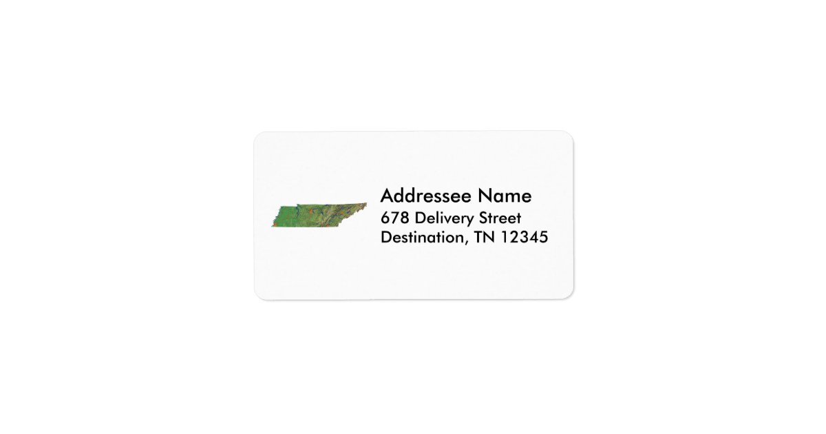 Tennessee Map Address Label | Zazzle