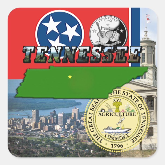 Tennessee Map, Flag, State Seal and Pictures | Zazzle.com