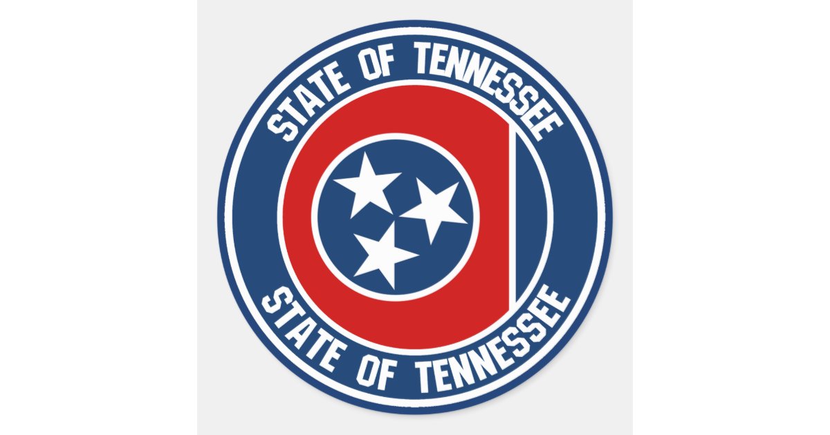 Tennessee Round Emblem Classic Round Sticker | Zazzle