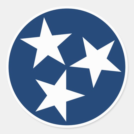 Tennessee State Flag Blue White Stars Classic Round Sticker | Zazzle.com