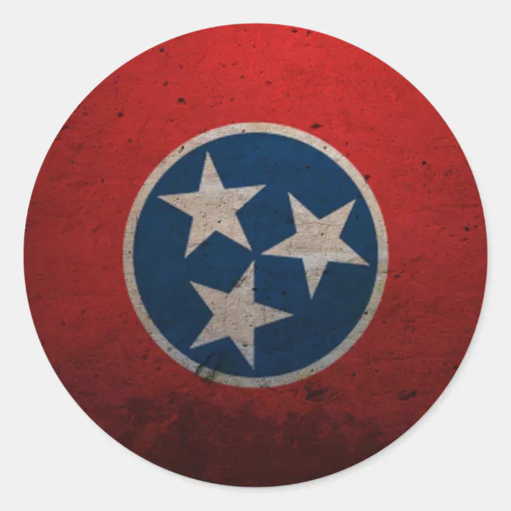 Tennessee State Flag Classic Round Sticker | Zazzle