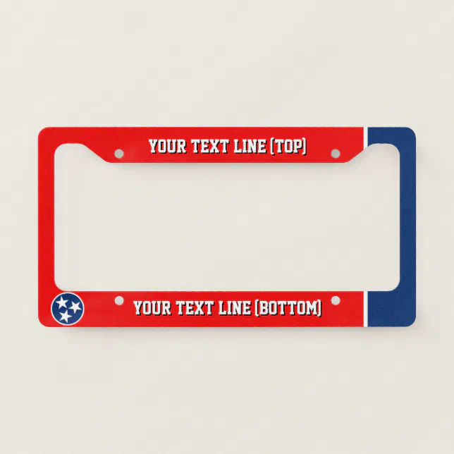 Tennessee State Flag Design on a Personalized License Plate Frame | Zazzle